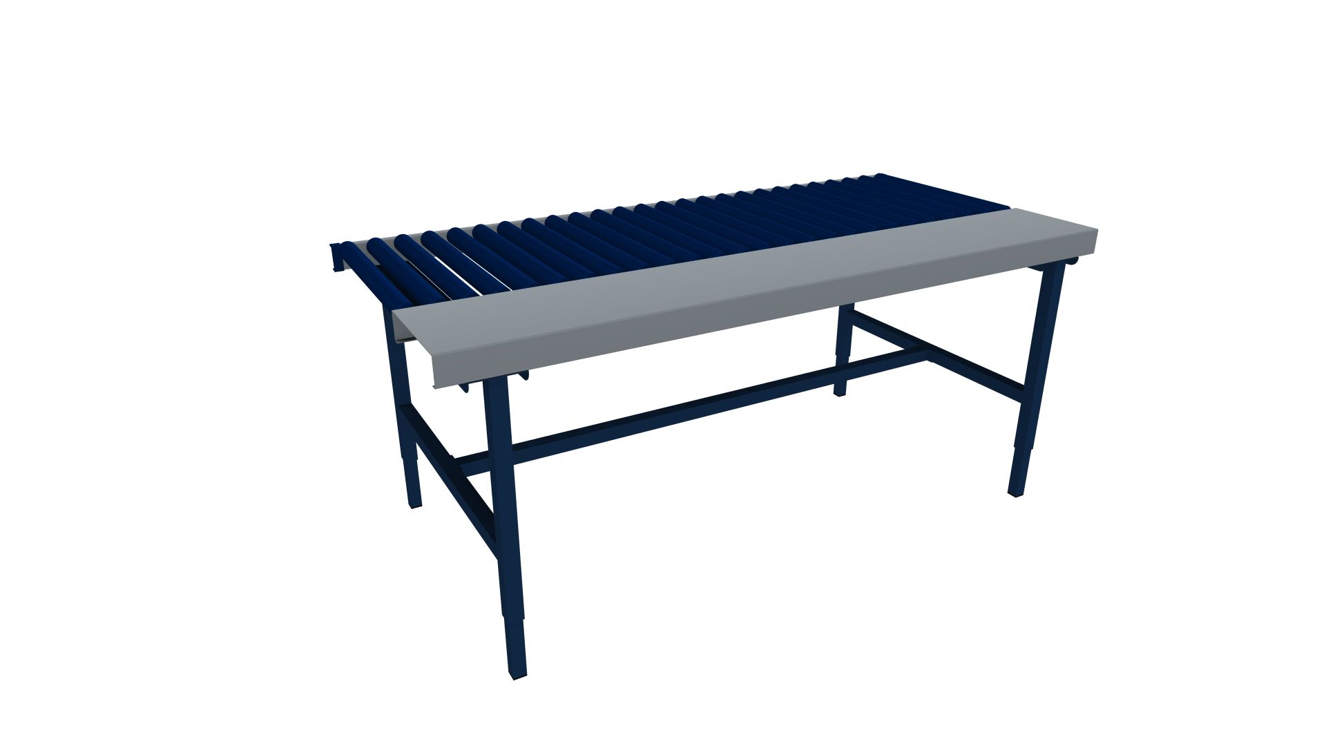 SYSTEM 2000, Rollenbahntisch mit Arbeitsfläche, BxTxH: 1955x920x690-960mm | 203010